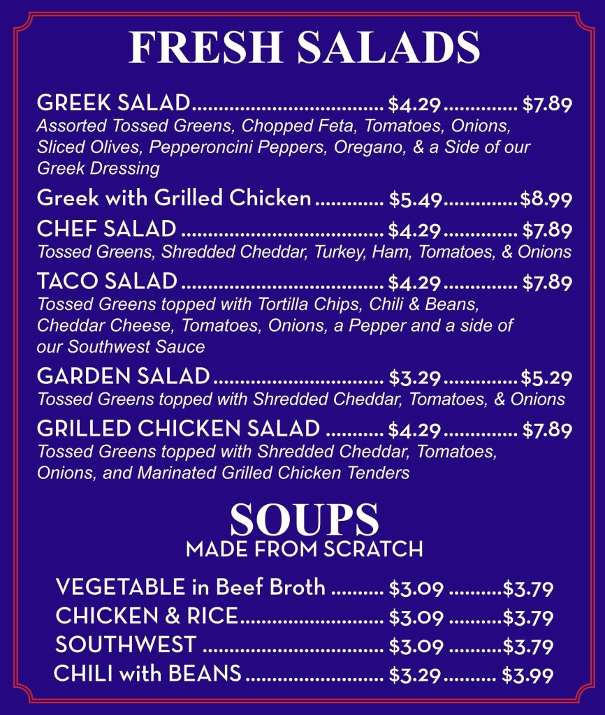 Menu | Hot Dog World | Hendersonville, NC